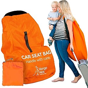 KangoKids Infant Car Seat Travel Bag for Airplane- Durable, Waterproof, XLarge Infant Carseat Travel Bag for Airplane- Car Seat Bag to Keep your Car Seats, Infant Carriers & Booster Safe & Secure