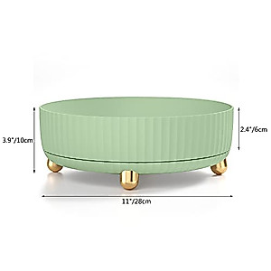 Lolocor 11" Lazy Susan Turntable Spice Rack Organizer - 360° Rotatable Kitchen Cabinet Decorative Trays for Fruit Snacks Organizer for Cupboard Pantry Vanity Bathroom Table Light Green