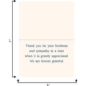 Floral Funeral Sympathy Bereavement Thank You Cards With Envelopes - Message Inside (25, Floral Butterfly)