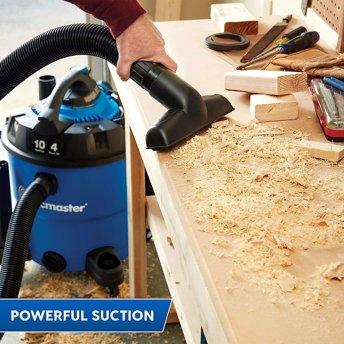 Vacmaster Blue Line 12-Gallon* 5 Peak HP† Wet/Dry Vacuum with Detachable Blower VBV1210