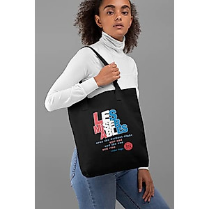 Les Miserables Victor Hugo Book Cover Art Black 15x15 inches Large Canvas Tote Bag Women