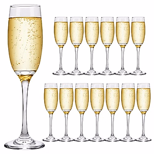 6oz Champagne Flute,Clear Champagne Glasses Set of 14,Elegant Stemmed Champagne Glasses Sparkling Wine Glasses for Birthday,Parties,Wedding