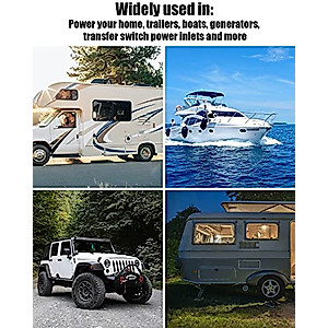 TADYAO 30Amps Flanged Power Inlet, NEMA L14-30P Generators Flanged Inlet Plug 125/250V 7500W RV Power Outlet with Cover