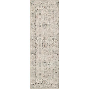 Loloi II Hathaway Collection HTH-06 Blush/Multi 9'-0" x 12'-0", .25" Thick, Area Rug, Soft, Durable, Printed, Modern, Low Pile, Non-Shedding, Easy Clean, Living Room Rug