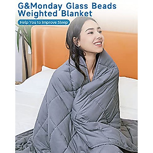 G&Monday Weighted Blanket (60" x 80" 10lbs, Dark Grey), Weighted Blanket Twin Heavy Blanket for Adult with Premium Glass Beads, Cooling Blanket for Queen Size Beds All-Season Summer Fall Winter