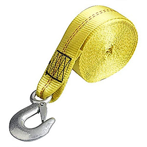 CarBole Trailer Winch Strap with Hook 2" x 20' Breaking Strength 10000 lb Heavy Duty Winch Strap Replacement for Large Boat,Jet Ski,Wave Runner