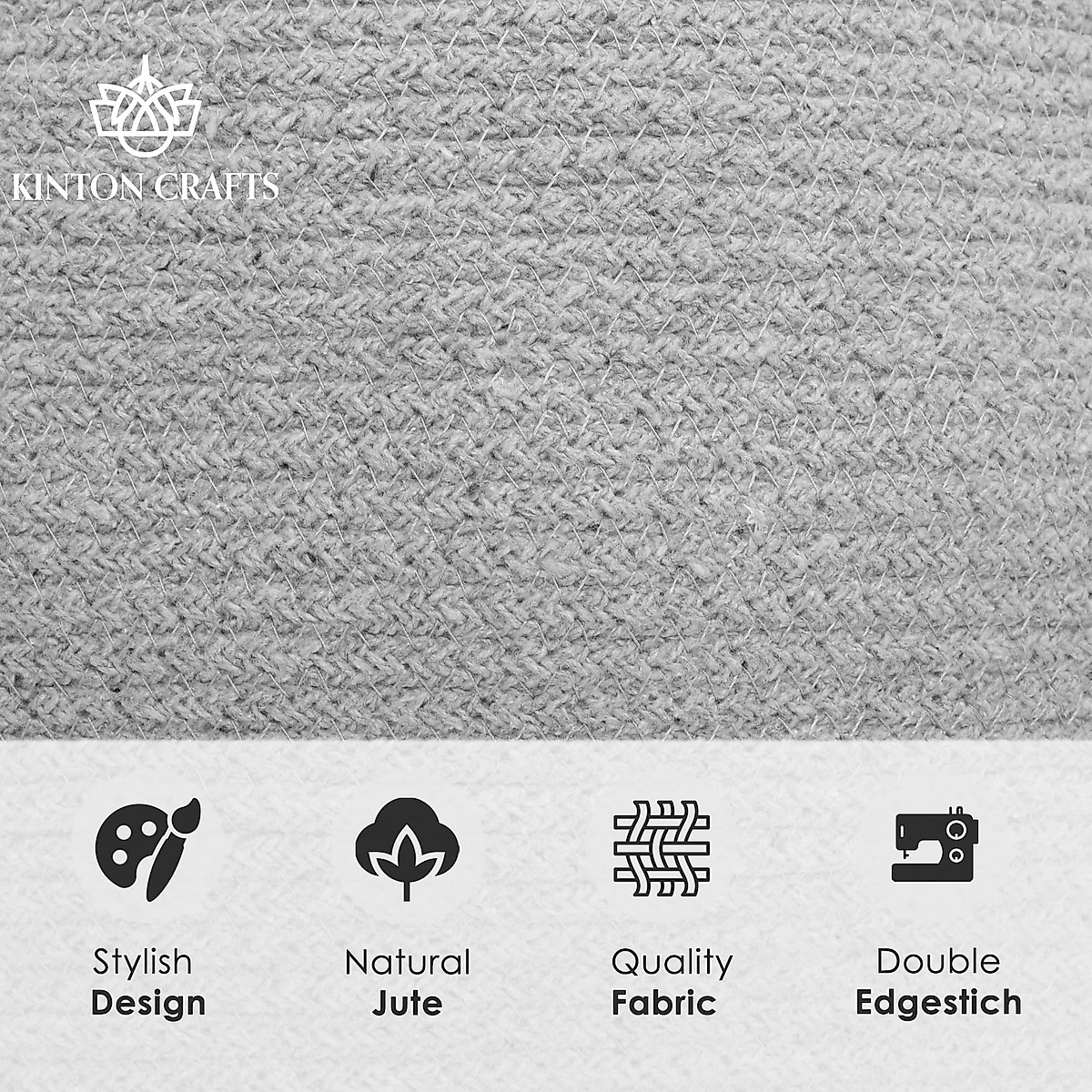 Kinton Crafts Storage Bins, Woven Baskets for Storage, Rope Basket, Blanket Storage for Living Room, Storage Organizer for Bedroom, Pack of 3 Blanket Basket