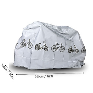 OUKENS Waterproof Bike Cover, Mountain Bike Dust Cover Thickened Rainproof Cover for Motorcycle Electric Bike Grey