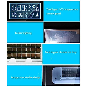 Ice Cube Makers, Freestanding Commercial Ice Pounds Storage Capacity - Ideal for Restaurants Bars Homes and Offices - Includes Scoop and Connection Hose