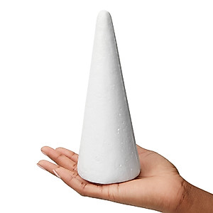 12 Pack Foam Tree Cones for DIY Crafts, Bulk for DIY Christmas Gnomes, Holiday Decor (2.87 x 7.25 In)