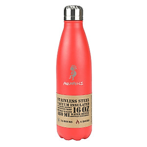 Aquapelli Vacuum Insulated Sport Bottle, 16 ounces, Pompeian Red