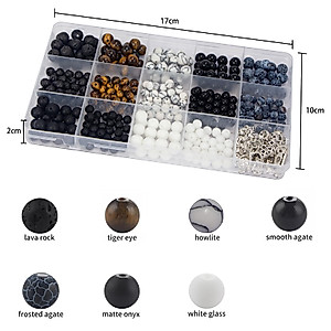 Stone Beads for Jewelry Making, Charm Bracelet Making Kit 450Pcs Beads for Bracelets Making Kit DIY Magnetic Bracelets for Couples Lovers