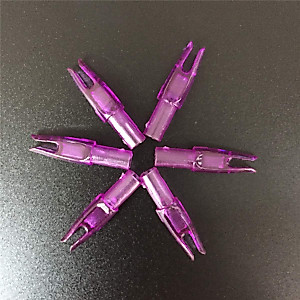Letszhu Hunting Archery Arrows Nocks 6.20mm/.244” Insert Diameter Tail for Compound Recurve Bow (50 Pack) (Transparent Purple)