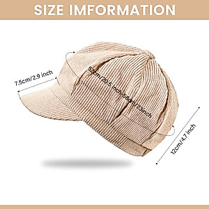 3 Pieces Women Newsboy Cap Winter Beret Cap Cabbie Painter Hat 8 Panel Vintage Octagonal Visor Hats (Black, Beige, Gray)