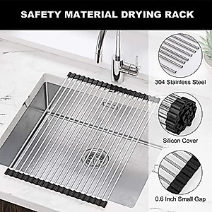 SunCleanse Roll Up Dish Drying Rack,Over The Sink Dish Drying Rack Kitchen Rolling Dish Drainer(17.8"x11.8")