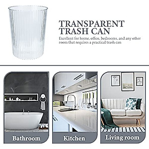 SEWACC Small Trash Can Transparent Plastic Waste Basket Round Garbage Can Container for Bathroom, Bedroom, Kitchen, College Dorm and Office