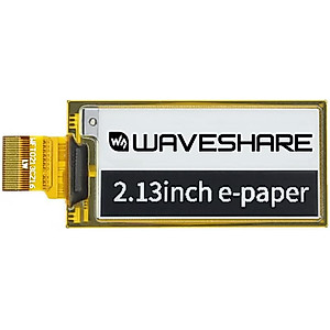 Waveshare 2.13inch Flexible E-Ink Raw Display Compatible with Raspberry Pi 4B/3B+/3B/2B/B+/A+/Zero/Zero W/WH/Zero 2W Series Boards 212x104 Resolution Dual-Color Supports Partial Refresh