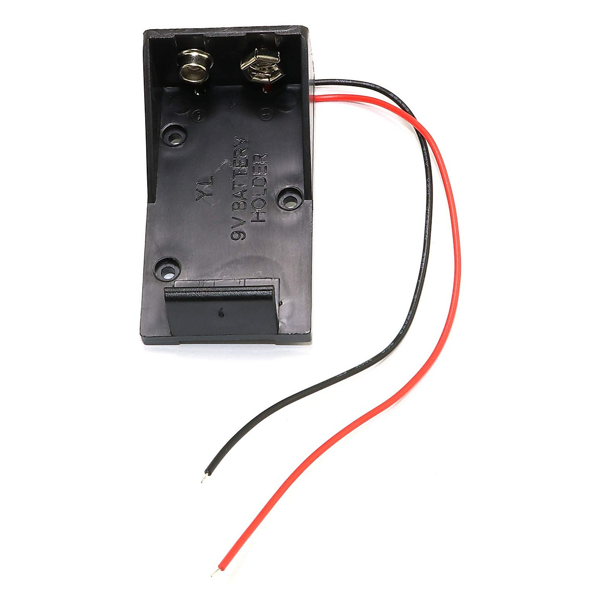 RuiLing 4pcs 9V Battery Holder Box with 2X Lead Wire Spring Clip DIY Plastic Cell Batteries Container