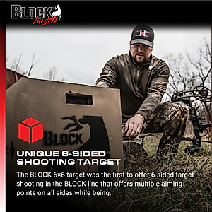 Field Logic Block 6-Sided Arrow Archery Target with Polyfusion Technology, Black, 18 x 18 x 16 (B56700)