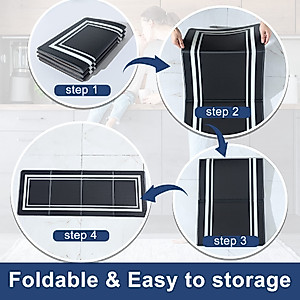 COSY HOMEER Kitchen Mat – 2/5 Inch Thick Anti Fatigue Floor Mat, Standing Desk Mat – Comfort Foldable Kitchen Rug, Easy Storage,Durable Stain Resistant Non-Slip(17" x 48", Black)