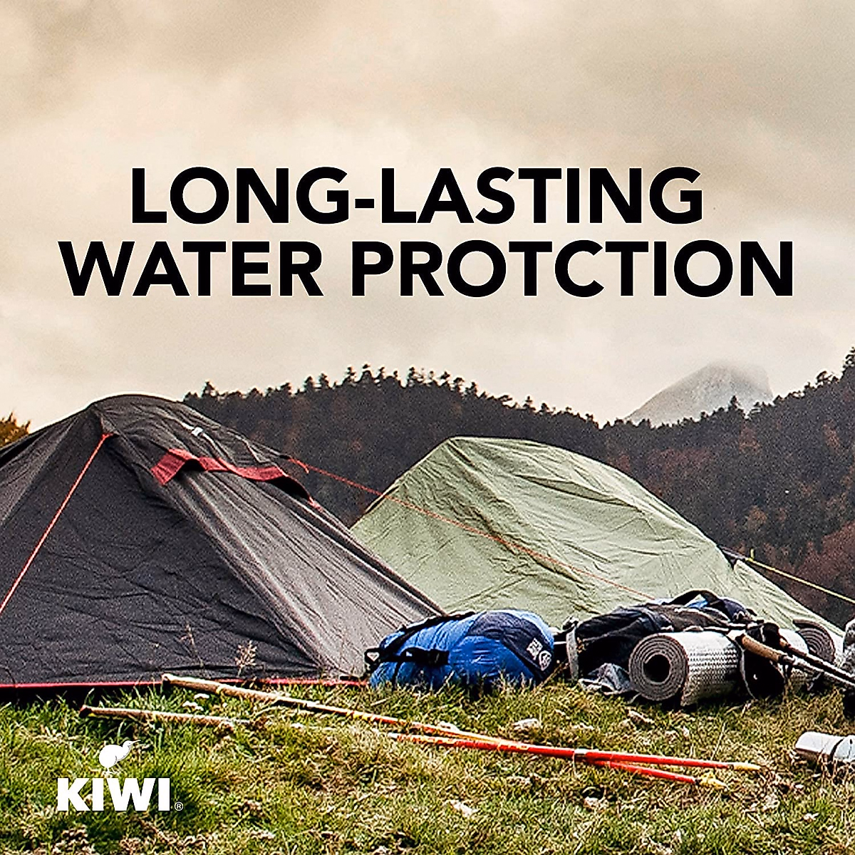 Kiwi Heavy Duty Water Protector, Camp Dry, Long Lasting & Breathable Water Protection, Effective on Leather, Canvas, Outdoor Gear & All Breathable Material, 10.5 OZ (Pack of 6)