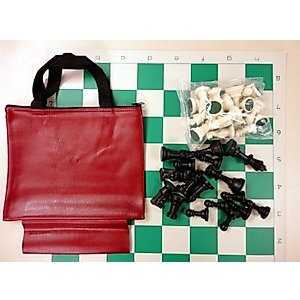 Rook-N-Pawn Tournament Chess Set Combo - Vinyl Bag / Tournament Board / 3 3/4" King Chess Set
