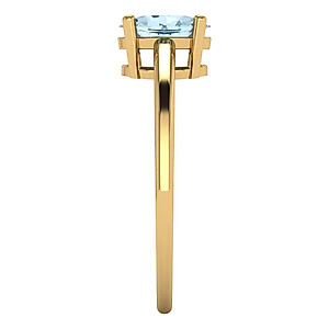 Clara Pucci 1.0 ct Oval Cut Solitaire Natural Swiss Blue Topaz VVS1 Engagement Bridal Promise Anniversary Ring 18k Yellow Gold Size 9.5