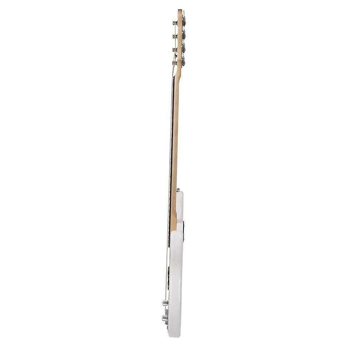 RMKOLE Full Size 4-String Electric Bass Guitar Burning Fire Style Fashion White, Comfortable Hand Feeling, Stylish Outlook, Stable Performance and Melodious Sound