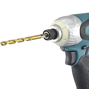 NEIKO 12008A 1/4" Quick Change Drill Bit Set | 13 Piece | 1/16" - 1/4" | Hex Shank | Cobalt Coated HSS | For Quick Release Chucks on Power Drills