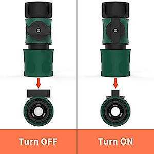 Asgens Hose Quick Connector, 5 Sets 10 PCS 3/4 Inch Garden Hose Fitting Quick Connector Adapter Male and Female Set with Shut-Off Valve Switch,10PCS Extra Rubber Washers