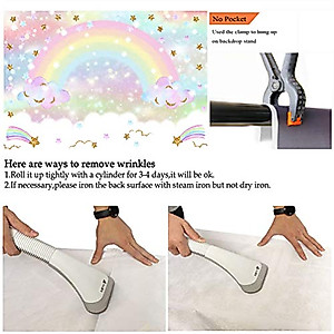 Avezano Rainbow Backdrop for Girls Birthday Party 7x5ft Glitter Star Rainbow Sky Cloud Photography Background Pastel Rainbow Party Decorations Photoshoot Backdrops