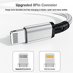 4 Pack 6ft iPhone Charger Cable, [Apple MFi Certified] Long USB A Lightning to Cable 6 Feet, 6 Foot Nylon Fast Apple Charging Cable Cord for Apple iPhone 12/11 Pro/11/XS MAX/XR/8/7/6s/6/5S/SE iPad