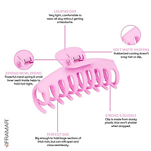 FRAMAR Large Hair Clips For Women – Hair Claw Clip Pack, Hair Clip Claw, Hair Claw Clips For Women, Jaw Clips For Hair, Large Hair Clips Claw, Pinzas Para El Cabello, Hair Clups, Hair Clios