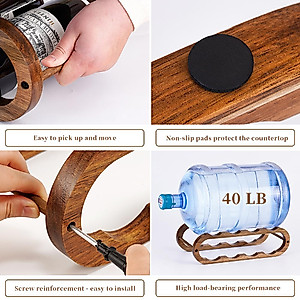 Navtcow Wine Rack and Water Bottle Organizer 2 in 1 for Cabinet and Countertop - Adjustable in 2 Sizes (Acacia Wood 2 Tier)