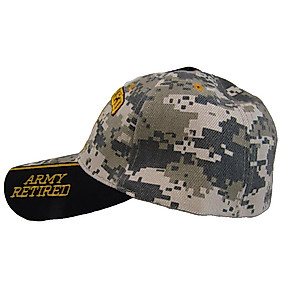 U.S. Army Retired Digital Camo Camouflage Shadow Black Embroidered Cap Hat