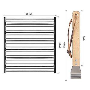 ILceNodie Hot Dog Roller for Grill, Sausage Roller Rack with Extra Long Wood Handle, Stainless Steel BBQ Griller for 5 Hot Dog Capacity Evenly Cooked