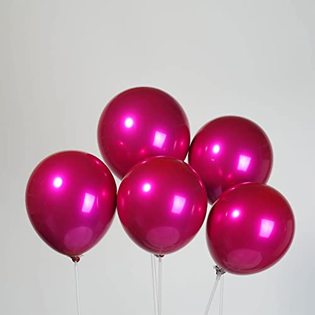 Kozee Chrome Hot Pink Double-Stuffed Balloons different sizes 50pcs10 inch Metallic magenta balloon For barbie theme decorations Wedding engagement Birde to be baby shower