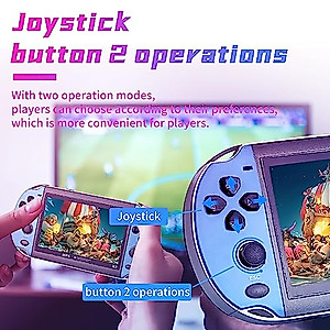 ZWYING Handheld Game Consoles Built in 2000+ Free Games 8GB RAM 4.3 Inch Screen Double Rocker,Support TV Output,Music/Movie/Camera Audio and Video MP3,MP4, MP5, Birthday Gift for Kids(Blue and red)