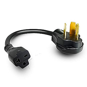 Nema 10-30P 30Amp Dryer Plug Male to 6-20R T-Blade Female Adapter， Dryer 3-Prong 30A 125/250V Plug to 6-20/15R Adapter 20A 250V