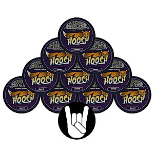 Hooch Herbal Snuff Grape Pouch Packs - 10 Cans - Includes DC Crafts Nation Skin Can Cover - Metal