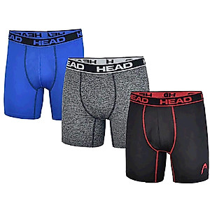 HEAD Mens Boxer Briefs -Performance or Cotton Stretch 12-Pack Tagless Medium