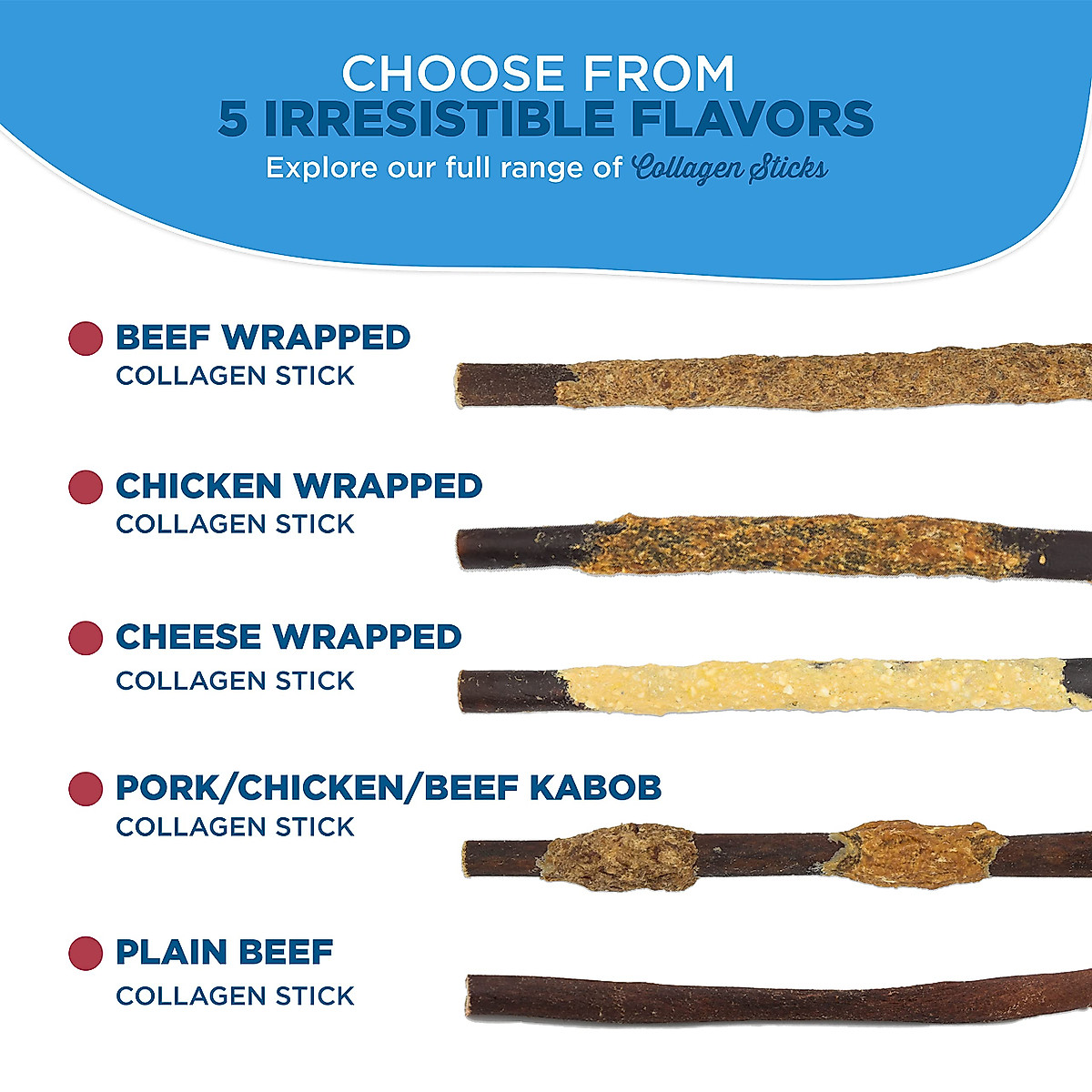 Best Bully Sticks All Natural Dog Chews - 5 Inch Braided Beef Collagen Sticks - USA Baked & Packed - Highly Digestible, Limited Ingredient, Rawhide Alternative Dog Chew - 10 Pack