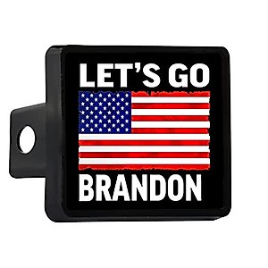 Rogue River Tactical Funny Chant Let's Go Brandon Trailer Hitch Cover Plug Great Gift Idea