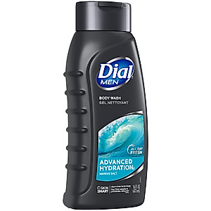 Dial Men Body Wash, Advanced Hydration, 16 fl oz (Pack of 6)