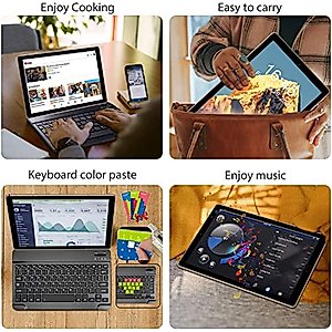 2023 Newest Tablet with Keyboard 10 Inch, Android Tablet Newest Octa-core Processor, 64GB ROM + 4GB RAM Storage, 256GB Expandable, 2 in 1 Tablet with Dual WiFi network, 1920x1200 HD Display -Gold