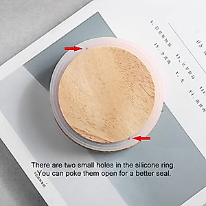 SWEEJAR Kitchen Canisters Ceramic Food Storage Jar Set, Stackable Containers with Airtight Seal Wooden Lid for Serving Ground Coffee, Tea, Herbs, Grains, Sugar, Salt and More - Set of 4 (Gray)