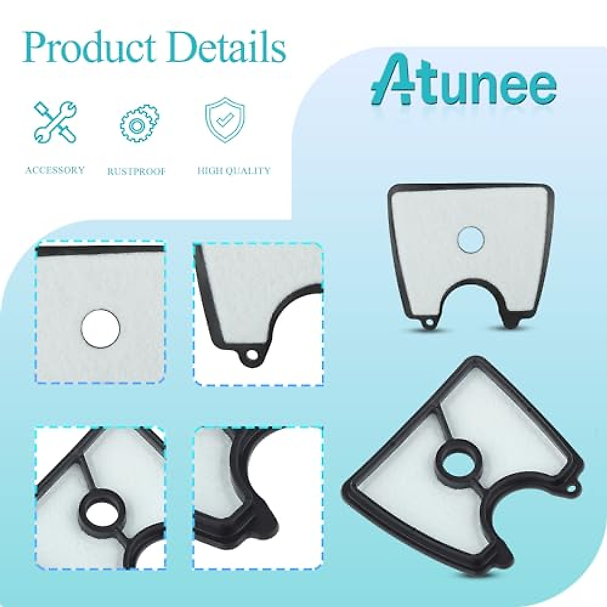 Atunee 545112101 Air Filter for Husqvarna 125B 125BVX 125BX Leaf Blower Compatible with Jonsered B2126 BV2126 Blower