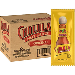 Cholula Original Hot Sauce Packets, 200 count - One 200 Count Individual Hot Sauce Packets with Mexican Peppers and Signature Spice Blend, Perfect Single-Serve Size for Delivery and Takeout