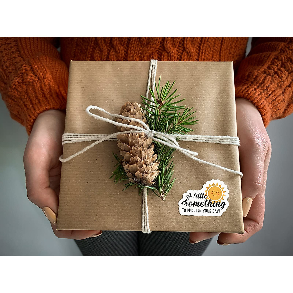 A Little Something to Brighten Your Day Cute Thank You Stickers, Small Business Online Retailers Stickers, Bakeries Packaging Stickers, Christmas, Thanksgiving Day, Birthday Party Favors Labels Gifts