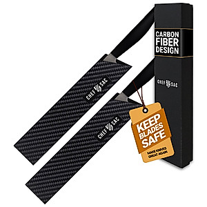 Chef Sac Knife Edge Guards | Universal Knife Cover & Professional Knife Protector | Durable BPA-Free ABS Plastic Knife Guards | Gentle Non-Scratch Felt Lining Chef Knife Sheath (2-Pack - 8.5)